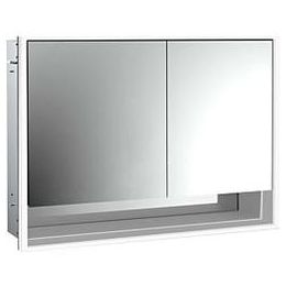 Emco Loft Unterputz-Lichtspiegelschrank 979805217 1000x733mm, Unterfach, LED 2-türig breite Tür links, aluminium/Spiegel