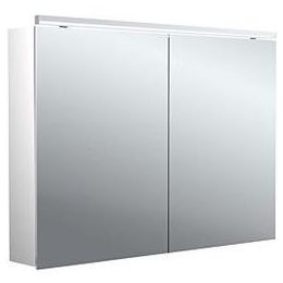 Emco pure 2 Classic Aufputz-Lichtspiegelschrank 979705504 1000x729mm, mit LED-Aufsatzleuchte, 2-türig, Aluminium