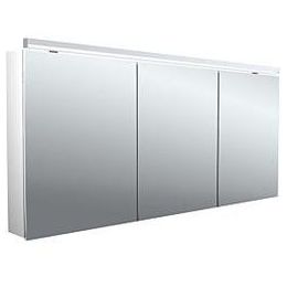 Emco pure 2 Classic Aufputz-Lichtspiegelschrank 979705507 1600x729mm, mit LED-Aufsatzleuchte, 3-türig, Aluminium