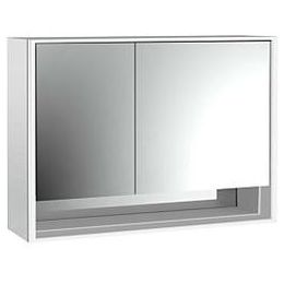 Emco Loft Aufputz-Lichtspiegelschrank 979805214 1000x733mm, Unterfach LED, 2-türig breite Tür rechts, aluminium/Spiegel