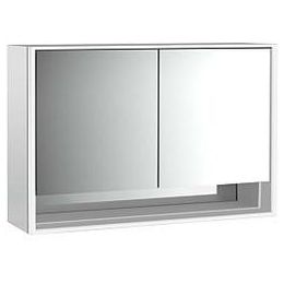 Emco Loft Aufputz-Lichtspiegelschrank 979805218 1200x733mm, mit Unterfach, LED, 2-türig, aluminium/Spiegel