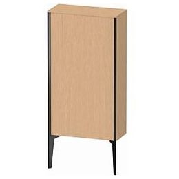 Duravit XViu Halbhochschrank XV1306LB212 50x24x89cm, schwarz matt, Tür links, eiche gebürstet