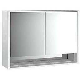 Emco Loft Aufputz-Lichtspiegelschrank 979805212 1000x733mm, mit Unterfach, LED, 2-türig, aluminium/Spiegel