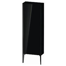 Duravit XViu Halbhochschrank XV1316RB240 50x133x24cm, 1 Tür, schwarz matt, Anschlag rechts, schwarz hochglanz