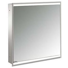 Emco prime Unterputz-Lichtspiegelschrank 949706232 600x730mm, 1 Tür, Anschlag rechts, aluminium/spiegel