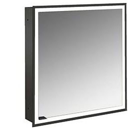 Emco prime Unterputz-Lichtspiegelschrank 949713570 600x730mm, 1 Tür, Anschlag rechts, schwarz/spiegel