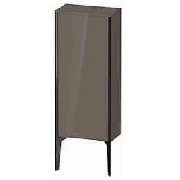 Duravit XViu Halbhochschrank XV1305LB289 40x24x89cm, schwarz matt, Tür links, flannel grey hochglanz