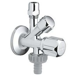 Grohe Kombi-Eckventil 22035000 1/2" x 3/8" x 3/4", chrom, Wandrosette, nicht selbstdichtend