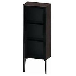 Duravit XViu Halbhochschrank XV1360RB272 40x24x89cm, Glastür, schwarz matt, Tür rechts, eiche dunkel gebürstet