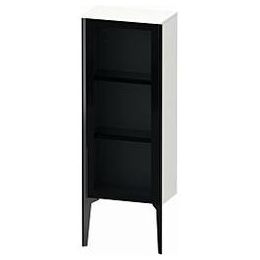 Duravit XViu Halbhochschrank XV1360RB218 40x24x89cm, Glastür, schwarz matt, Tür rechts, weiß matt