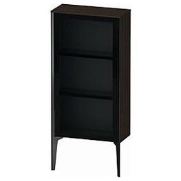 Duravit XViu Halbhochschrank XV1361RB269 50x24x89cm, Glastür, schwarz matt, Tür rechts, nussbaum gebürstet