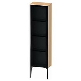 Duravit XViu Halbhochschrank XV1365LB212 40x24x133cm, Glastür, schwarz matt, Tür links, eiche gebürstet