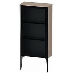 Duravit XViu Halbhochschrank XV1361RB275 50x24x89cm, Glastür, schwarz matt, Tür rechts, leinen