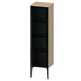 Duravit XViu Halbhochschrank XV1367LB271 40x36x133cm, Glastür, schwarz matt, Tür links, mediterrane eiche