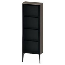 Duravit XViu Halbhochschrank XV1366LB289 50x24x133cm, Glastür, schwarz matt, Tür links, flannel grey hochglanz