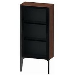 Duravit XViu Halbhochschrank XV1361RB213 50x24x89cm, Glastür, schwarz matt, Tür rechts, amerikanischer nussbaum