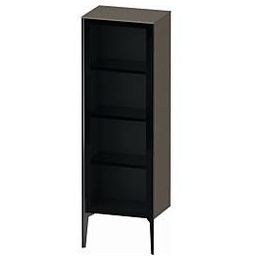 Duravit XViu Halbhochschrank XV1368LB289 50x36x133cm, Glastür, schwarz matt, Tür links, flannel grey hochglanz