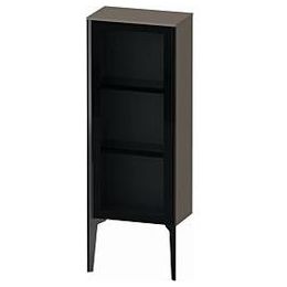 Duravit XViu Halbhochschrank XV1360RB290 40x24x89cm, Glastür, schwarz matt, Tür rechts, flannel grey seidenmatt