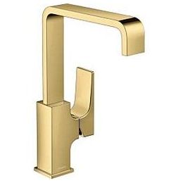 Hansgrohe Metropol Waschtisch-Einhebelmischer 32511990 Ausladung 165 mm, mit Push-Open Ablaufgarnitur, polished gold optic