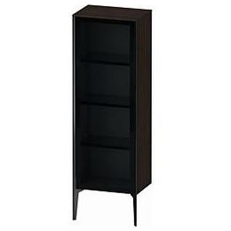 Duravit XViu Halbhochschrank XV1368LB269 50x36x133cm, Glastür, schwarz matt, Tür links, nussbaum gebürstet