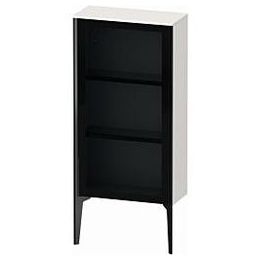 Duravit XViu Halbhochschrank XV1361RB285 50x24x89cm, Glastür, schwarz matt, Tür rechts, weiß hochglanz