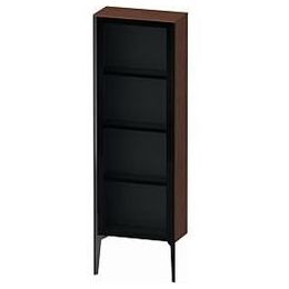 Duravit XViu Halbhochschrank XV1366RB213 50x24x133cm, Glastür, schwarz matt, Tür rechts, amerikanischer nussbaum