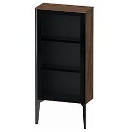 Duravit XViu Halbhochschrank XV1361RB221 50x24x89cm, Glastür, schwarz matt, Tür rechts, nussbaum dunkel