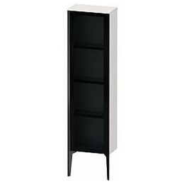 Duravit XViu Halbhochschrank XV1365LB285 40x24x133cm, Glastür, schwarz matt, Tür links, weiß hochglanz