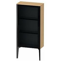 Duravit XViu Halbhochschrank XV1361RB230 50x24x89cm, Glastür, schwarz matt, Tür rechts, Eiche natur