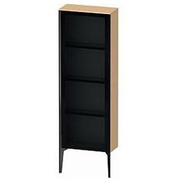 Duravit XViu Halbhochschrank XV1366RB212 50x24x133cm, Glastür, schwarz matt, Tür rechts, eiche gebürstet