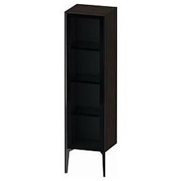 Duravit XViu Halbhochschrank XV1367RB269 40x36x133cm, Glastür, schwarz matt, Tür rechts, nussbaum gebürstet