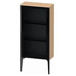 Duravit XViu Halbhochschrank XV1361LB212 50x24x89cm, Glastür, schwarz matt, Tür links, eiche gebürstet