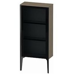 Duravit XViu Halbhochschrank XV1361RB235 50x24x89cm, Glastür, schwarz matt, Tür rechts, Eiche terra