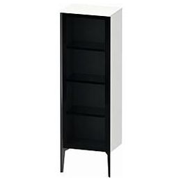 Duravit XViu Halbhochschrank XV1368RB218 50x36x133cm, Glastür, schwarz matt, Tür rechts, weiß matt