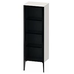 Duravit XViu Halbhochschrank XV1368LB285 50x36x133cm, Glastür, schwarz matt, Tür links, weiß hochglanz