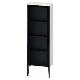 Duravit XViu Halbhochschrank XV1366LB285 50x24x133cm, Glastür, schwarz matt, Tür links, weiß hochglanz