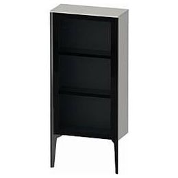 Duravit XViu Halbhochschrank XV1361RB207 50x24x89cm, Glastür, schwarz matt, Tür rechts, betongrau matt