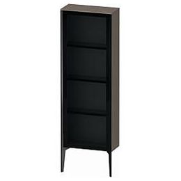 Duravit XViu Halbhochschrank XV1366LB290 50x24x133cm, Glastür, schwarz matt, Tür links, flannel grey seidenmatt