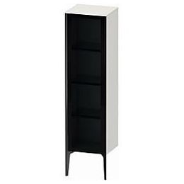 Duravit XViu Halbhochschrank XV1367RB285 40x36x133cm, Glastür, schwarz matt, Tür rechts, weiß hochglanz