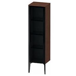 Duravit XViu Halbhochschrank XV1367RB213 40x36x133cm, Glastür, schwarz matt, Tür rechts, amerikanischer nussbaum