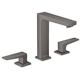 Hansgrohe Metropol Waschtisch-3-Loch-Armatur 32515340 Ausladung 152 mm, Push-Open Ablaufgarnitur, brushed black chrome