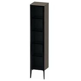 Duravit XViu Hochschrank XV1375LB290 40x36x177cm, Glastür, schwarz matt, Tür links, flannel grey seidenmatt