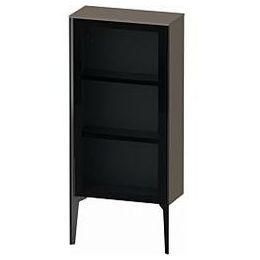 Duravit XViu Halbhochschrank XV1361LB290 50x24x89cm, Glastür, schwarz matt, Tür links, flannel grey seidenmatt