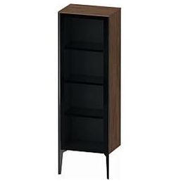 Duravit XViu Halbhochschrank XV1368RB221 50x36x133cm, Glastür, schwarz matt, Tür rechts, nussbaum dunkel