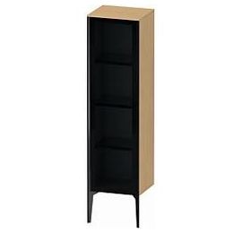 Duravit XViu Halbhochschrank XV1367RB230 40x36x133cm, Glastür, schwarz matt, Tür rechts, Eiche natur