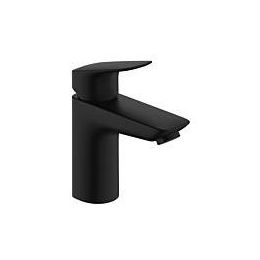 Hansgrohe Logis Einhebel-Waschtisch-Armatur 71107670 Push-Open-Ablaufgarnitur, ohne CoolStart, Ausladung 108mm, mattschwarz