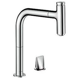 Hansgrohe Metris 2-Loch-Spültisch-Einhebelmischer 73825000 mit Ausziehauslauf, 1jet, sBox, chrom