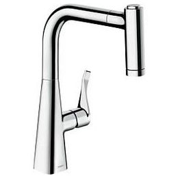 Hansgrohe Metris Spültisch-Einhebelmischer 73823000 mit Ausziehbrause, 2jet, sBox, chrom