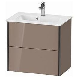 Duravit XViu Waschtisch-Unterschrank XV41780B286 61 x 56 x 39 cm, cappucino hochglanz, 2 Schubkästen, wandhängend, schwarz matt