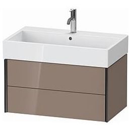 Duravit XViu Waschtisch-Unterschrank XV43360B286 78,4 x 39,7 x 45,4 cm, cappucino hochglanz, 2 Schubkästen, schwarz matt